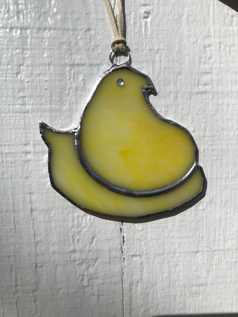 Stained Glass Easter Peeps Suncatcher Holiday Window Hanging Handmade ...