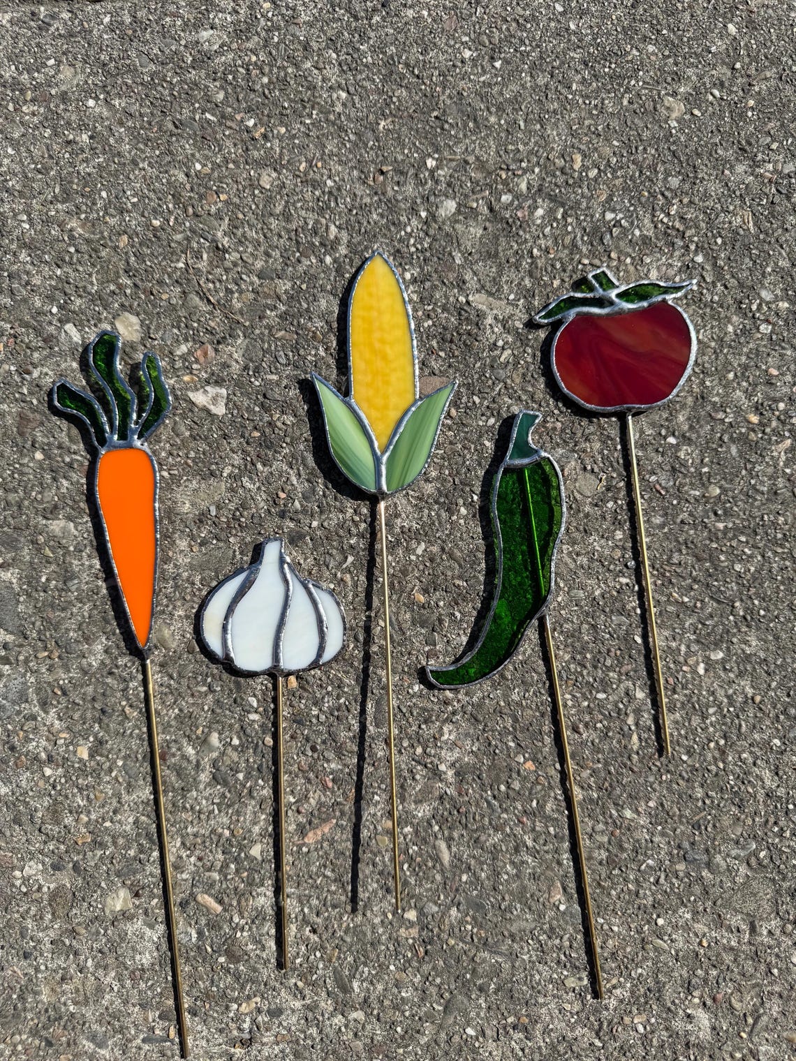 Stained Glass Corn Plant Stake, Garden Marker, Home and Gardening Decor ...
