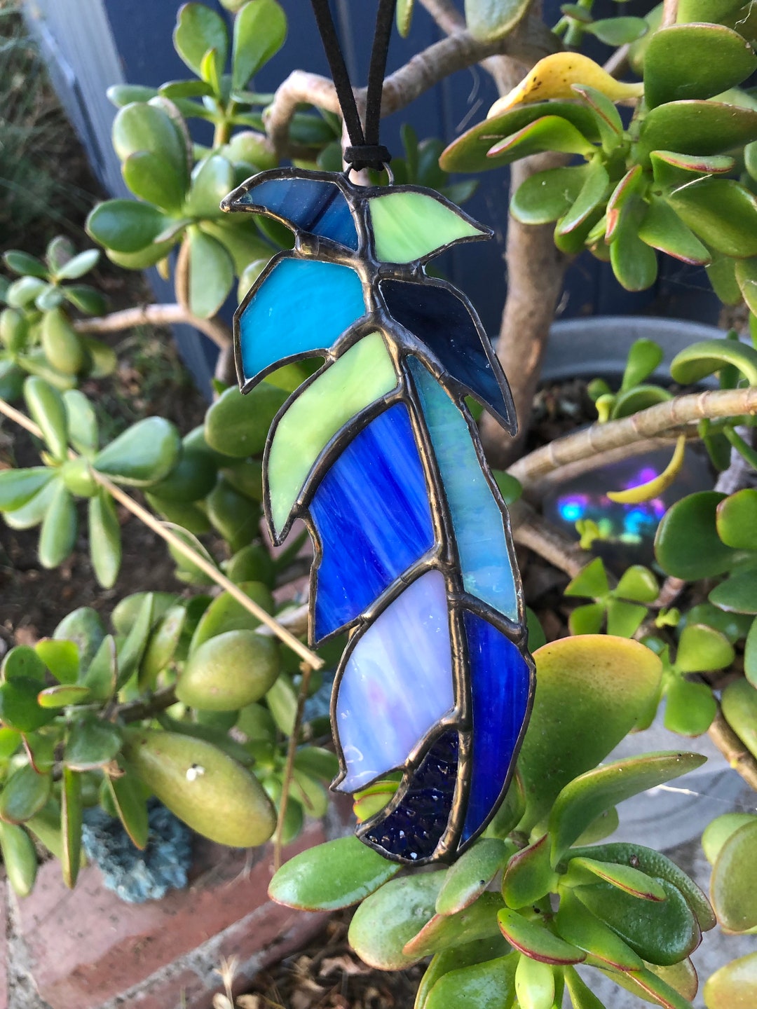 Feather Stained Glass Suncatcher Window Decor Home Gift Stain Glass - Etsy