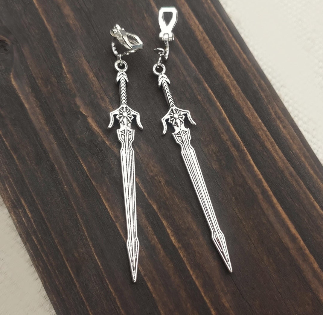 Hoops or Clip-on Sword Earrings, Medieval Weapon Jewelry, Witchy Women ...