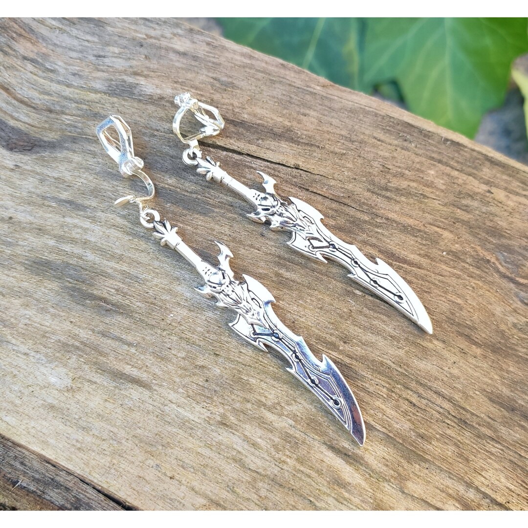Clip-on Sword Earrings, Fantasy Weapon Jewelry Witchy Women or Mens ...