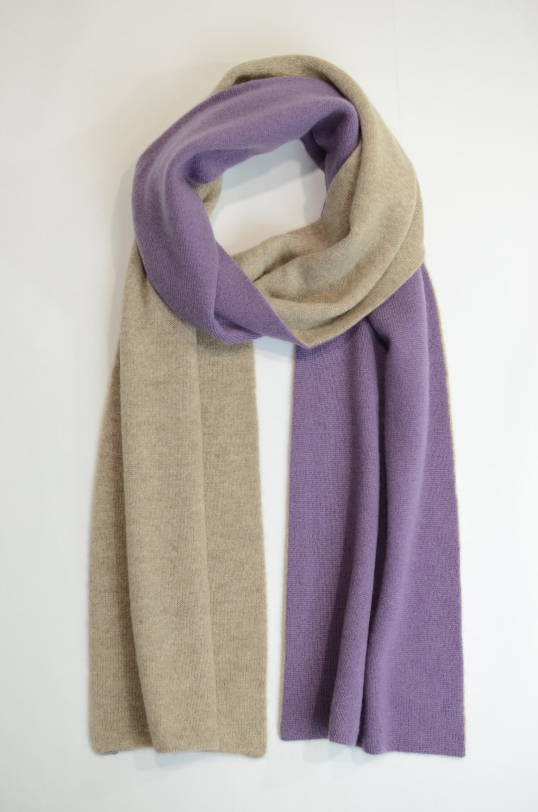 100% Pure Cashmere Duo Tone Double Face Scarf - Etsy