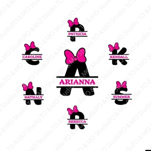 Monogram Svg, Girl Monogram Svg, Bow Svg, Monogram Alphabet Svg ...