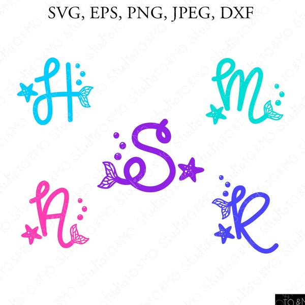 Mermaid Font Svg - Etsy