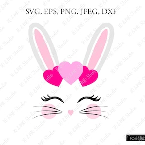 Bunny SVG, Cute Bunny Face Svg, Bunny Clip Art, Bunny Face SVG, Bunny ...