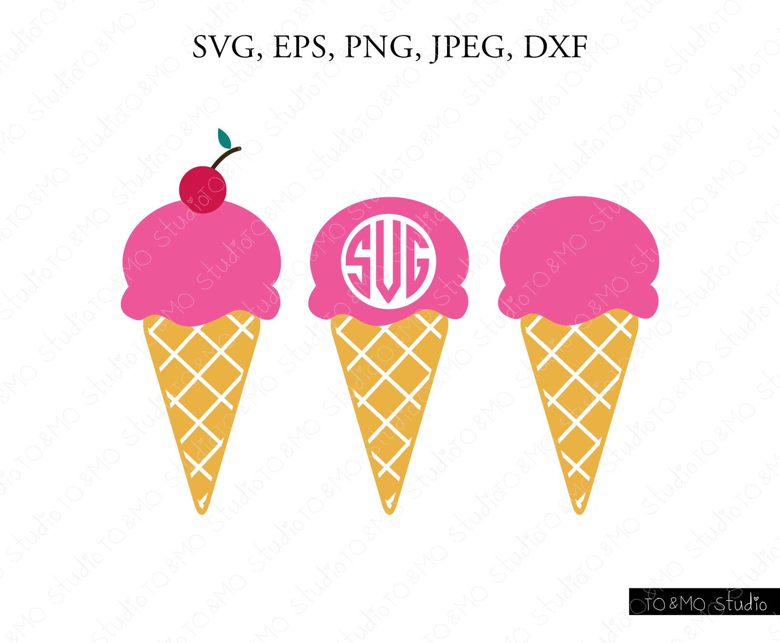 Ice Cream SVG Ice Cream Monogram Svg Summer Svg Ice Cream - Etsy