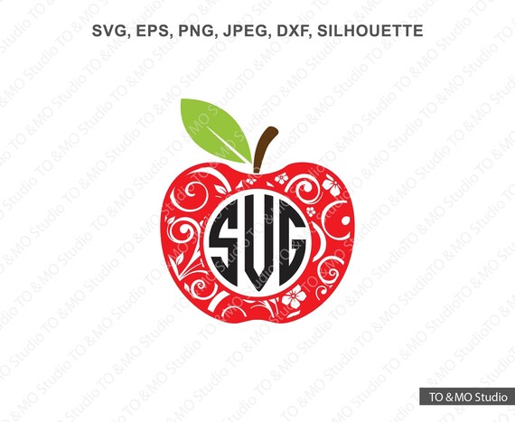 Teacher Svg School Svg Apple Monogram Svg Teacher Monogram Etsy