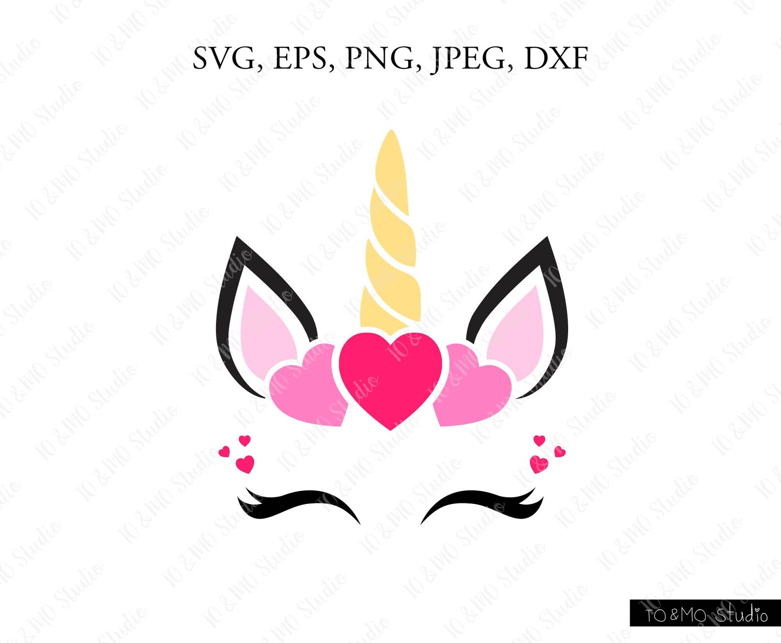 Valentine Unicorn SVG Unicorn Head Svg Unicorn Clip Art | Etsy