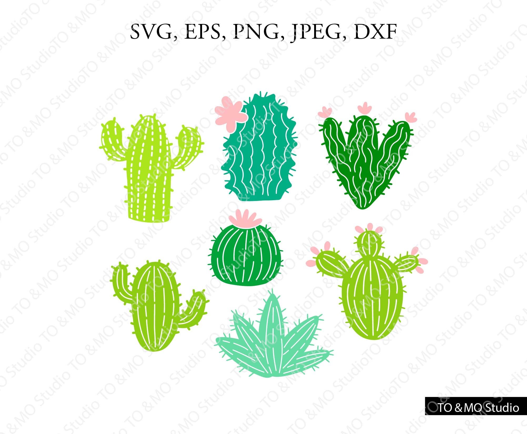 Cactus SVG Cactus Monogram SVG Summer Svg cactus Clip Art | Etsy