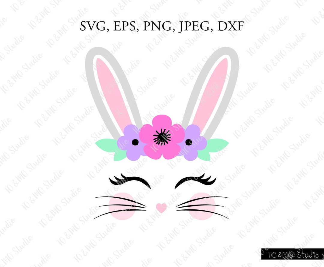 Bunny SVG, Cute Bunny Face Svg, Bunny Clip Art, Bunny Face SVG, Bunny ...