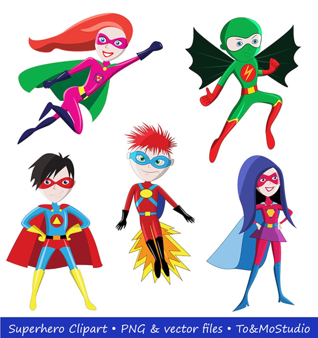 Superhero Clip Art & Vectors - Invitation, Crafting, Baby Shower, Web ...
