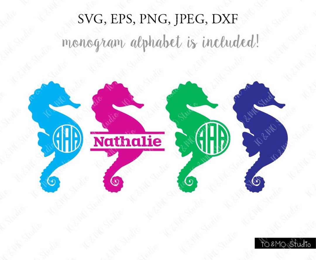Seahorse Svg, Seahorse Monogram Svg, Monogram Svg, Sea Clipart Svg ...
