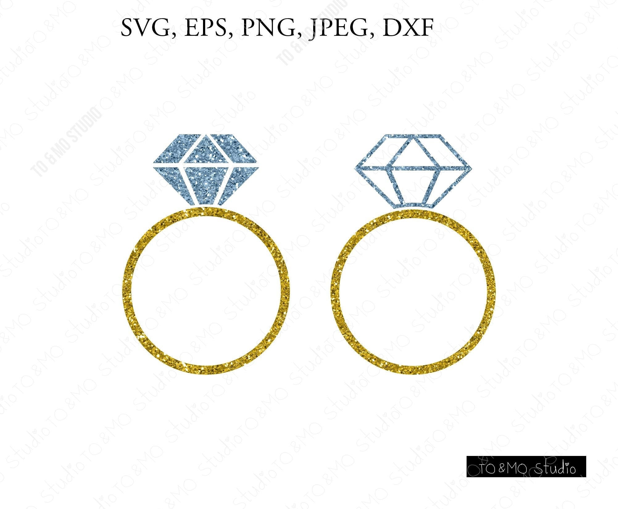 Diamond Ring Svg, Glitter Diamond Ring Svg, Engagement SVG, Wedding SVG ...
