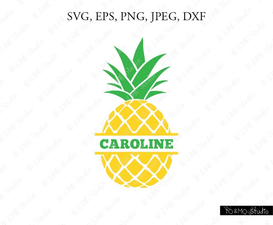 Pineapple Split Monogram SVG, Pineapple SVG, Pineapple Clipart, SVG ...