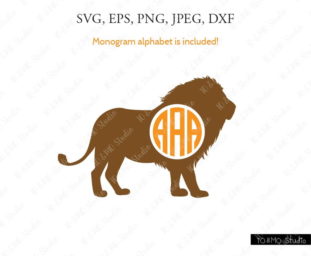 Lion Svg, Lion Monogram Svg, Monogram Svg, Leo Svg, Animal Clip Art ...