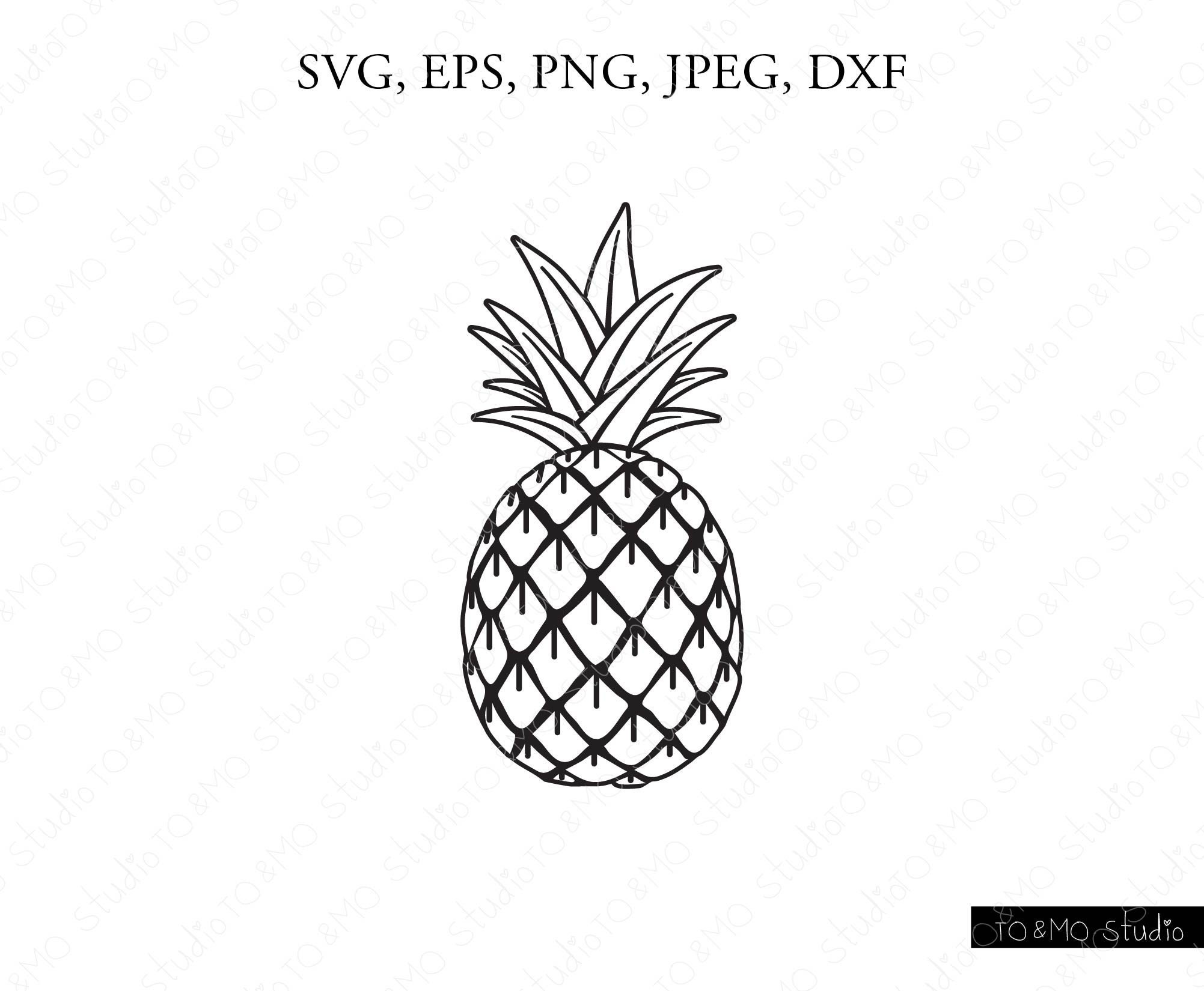 Svg De Piña Imágenes Prediseñadas De Piña Impresión De Piña Etsy