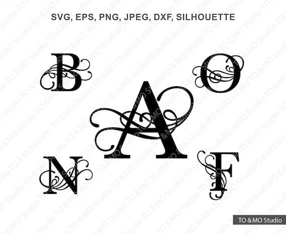 Monogram Svg Monogram Alphabet Svg Monogram Clipart | Etsy