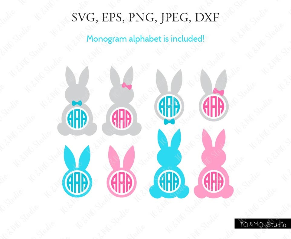 Bunny Svg Easter Svg Bunny Monogram Svg Eater Bunny Svg | Etsy