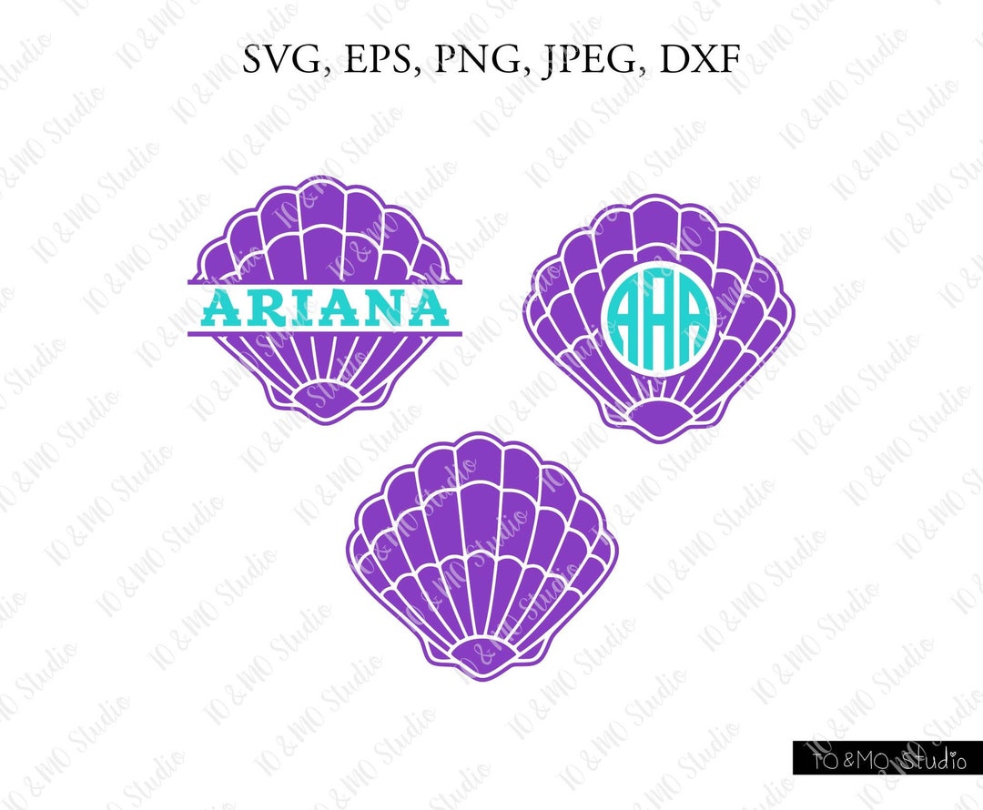 Shell SVG, Mermaid Shell Svg, Shell Monogram Clip Art, Mermaid SVG ...