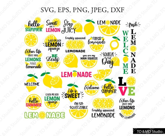 Lemon Svg Lemon Svg Bundle Summer Svg Summer Svg Bundle - Etsy