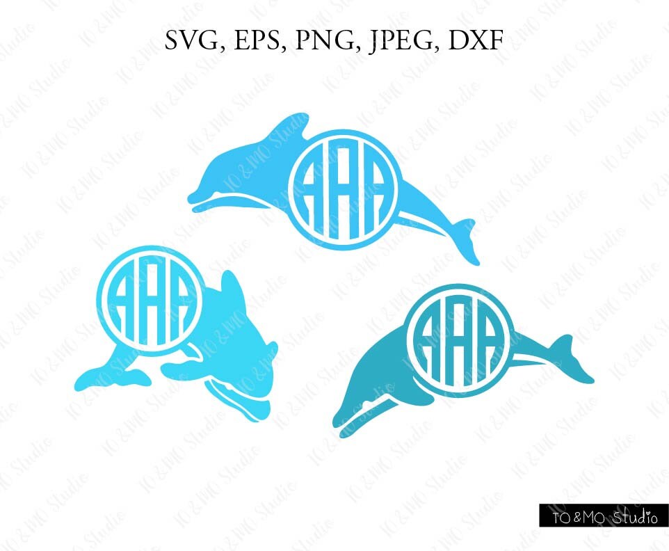 Dolphin Svg, Dolphin Monogram Svg, Monogram Svg, Dolphin Sea Clipart ...