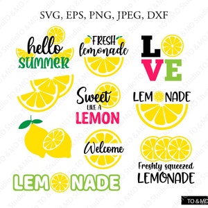 Lemon Svg, Lemon Svg Bundle, Summer Svg, Summer Svg Bundle, Lemonade ...