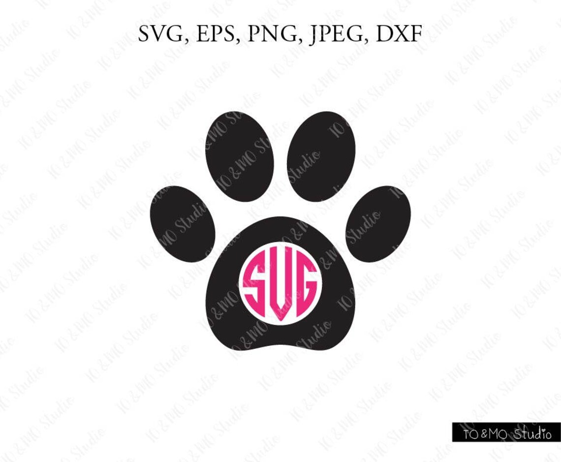Paw SVG, Dog Paw Svg, Paw Monogram Svg, Cat Paw Clipart, Paw Print SVG ...