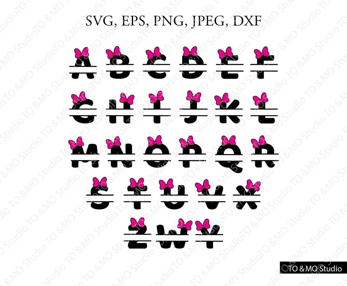 Monogram Svg Girl Monogram Svg Bow Svg Monogram Alphabet - Etsy