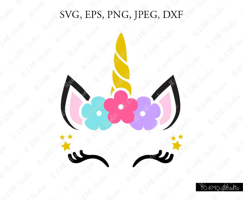 Digital Drawing & Illustration Unicorn Face SVG Cute Unicorn SVG Cricut ...