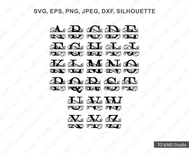 Monogram Svg Monogram Alphabet Svg Monogram Clipart - Etsy