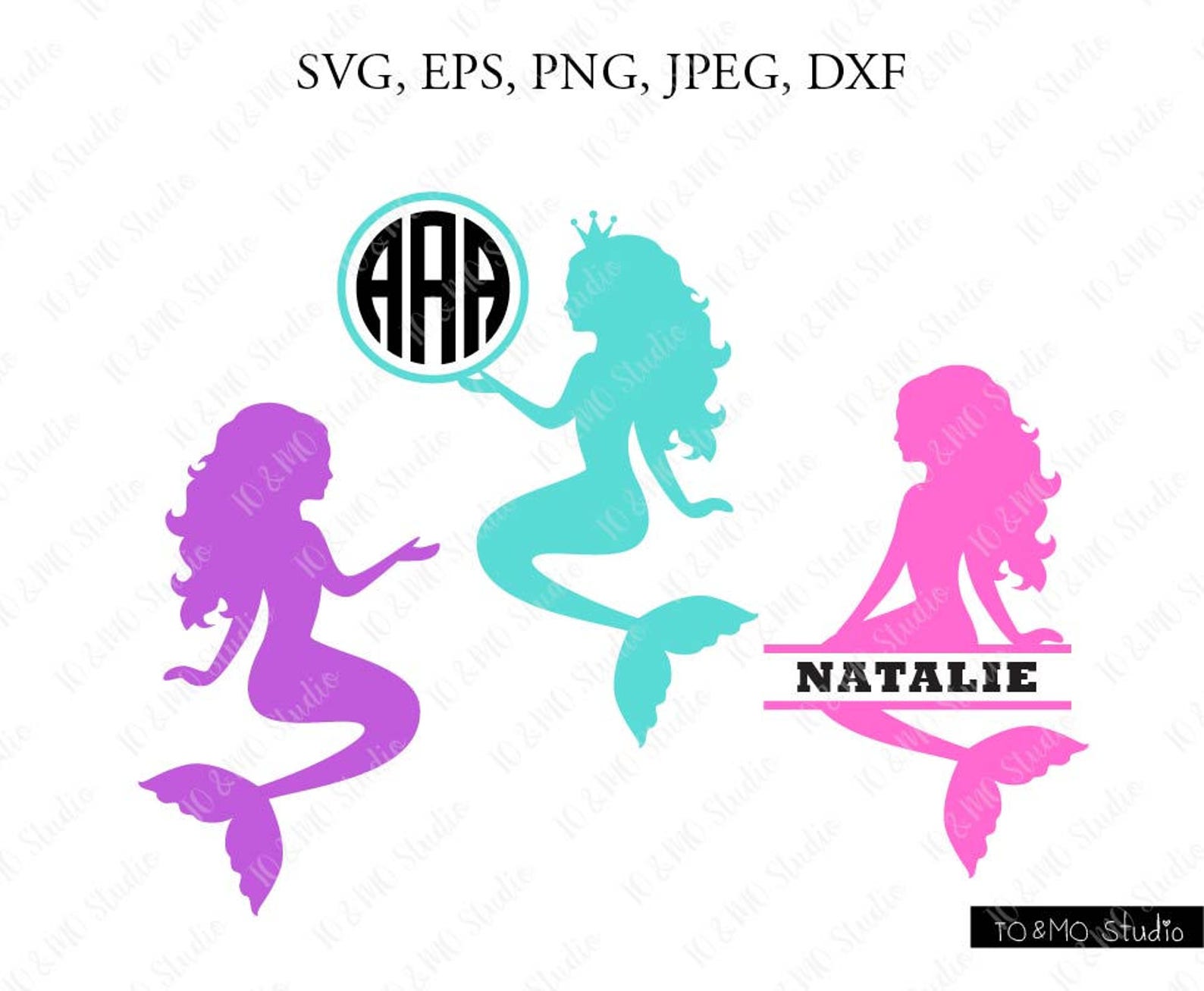 Mermaid SVG Mermaid Monogram Svg Cute Mermaid Svg Mermaid - Etsy
