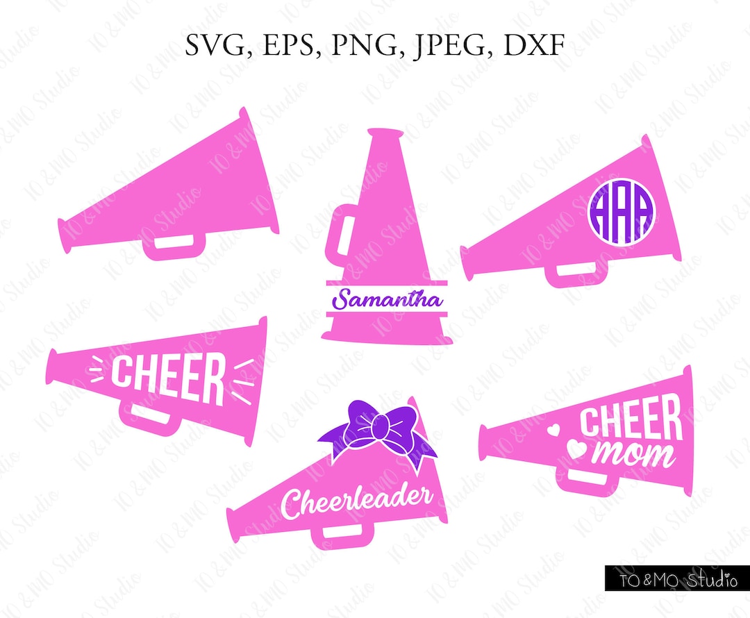 Cheer SVG, Cheerleader Monogram Svg, Megaphone Svg, Cheerleader SVG ...