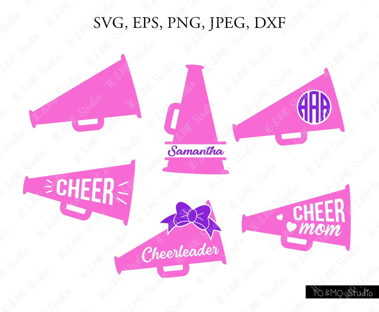 Cheer SVG Cheerleader Monogram Svg Megaphone Svg - Etsy
