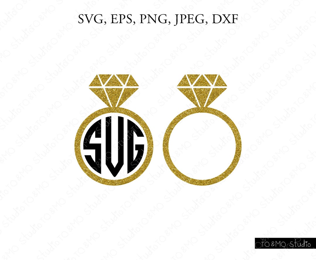 Diamond Ring Monogram Svg, Ring Monogram Svg, Wedding SVG, Engagement ...