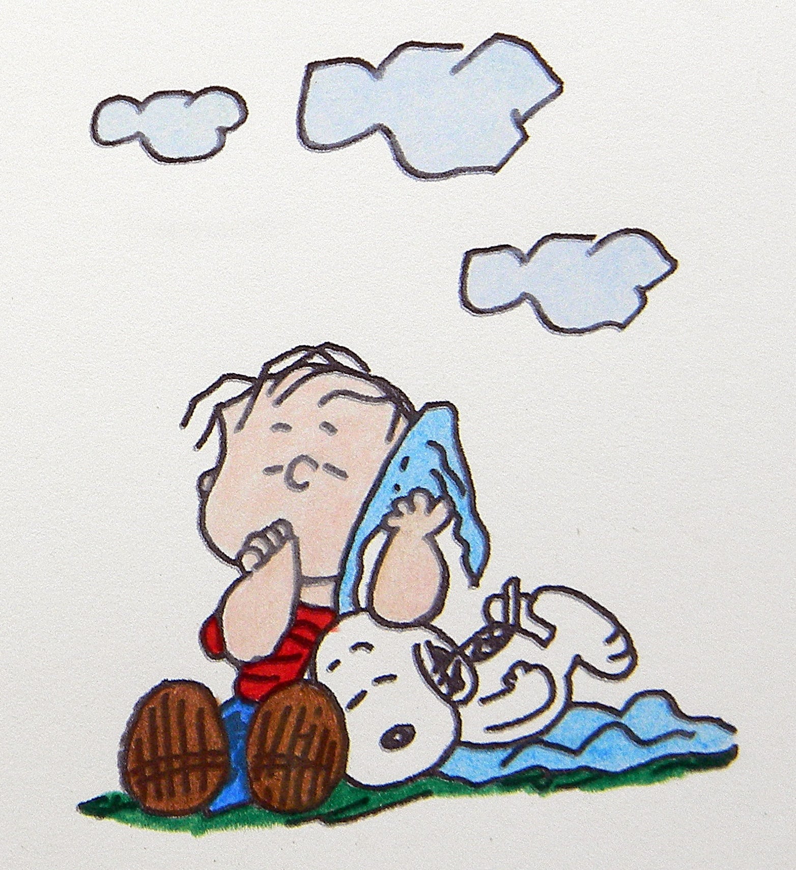 Snoopy and Linus Taking a Nap Card: Add a Greeting or Leave Blank - Etsy
