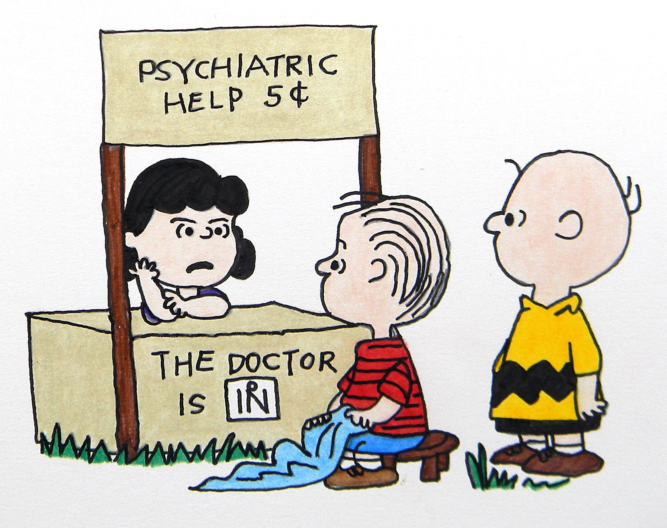 Charlie Brown, Linus, Lucy Psychiatric Booth: Add a Greeting or Leave ...