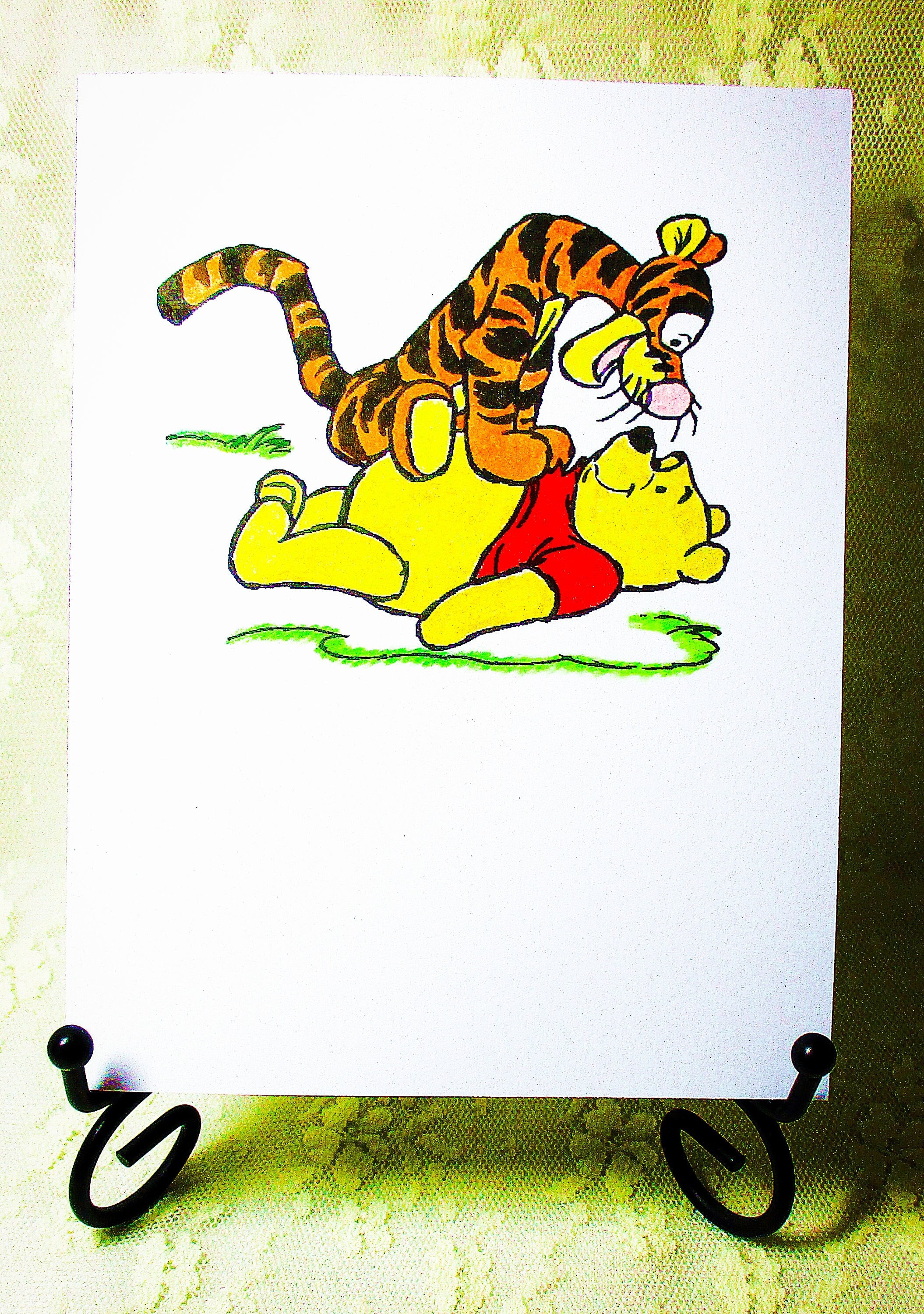 Tigger Pounces on Winnie the Pooh Greeting Card: Add a - Etsy