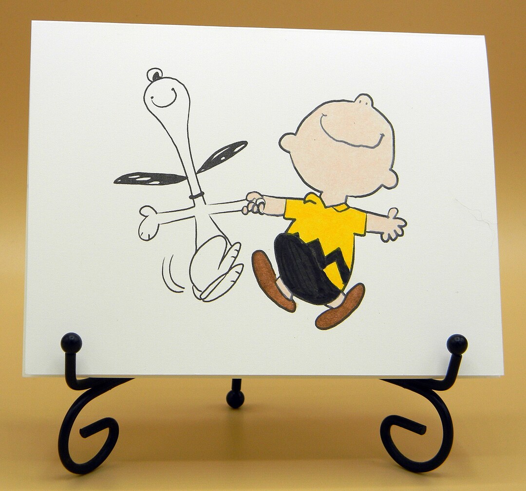 Charlie Brown & Snoopy Happy Dance: Add a Greeting or Leave Blank - Etsy