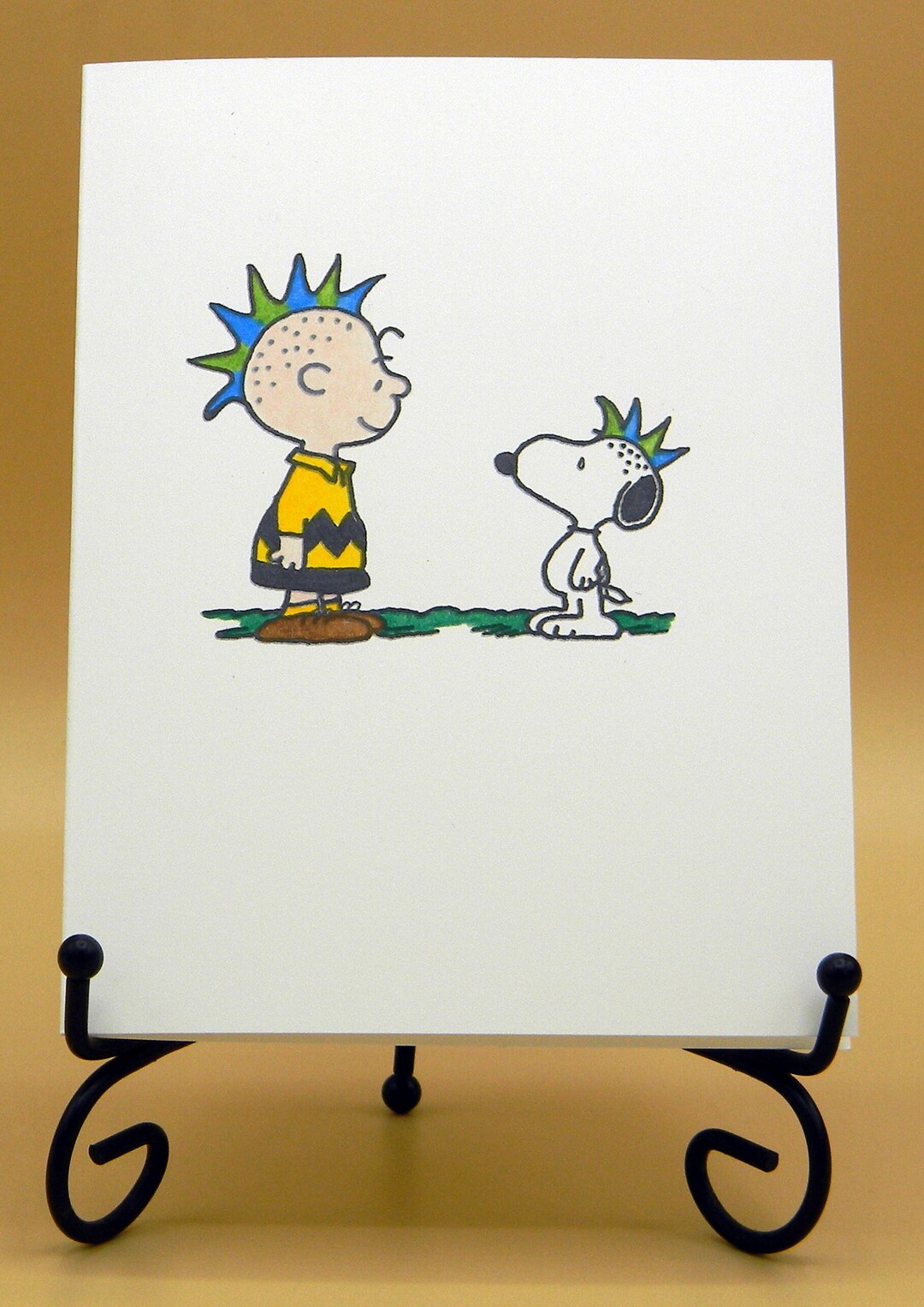 Punk Rock Charlie Brown & Snoopy: Add a Greeting or Leave Blank - Etsy