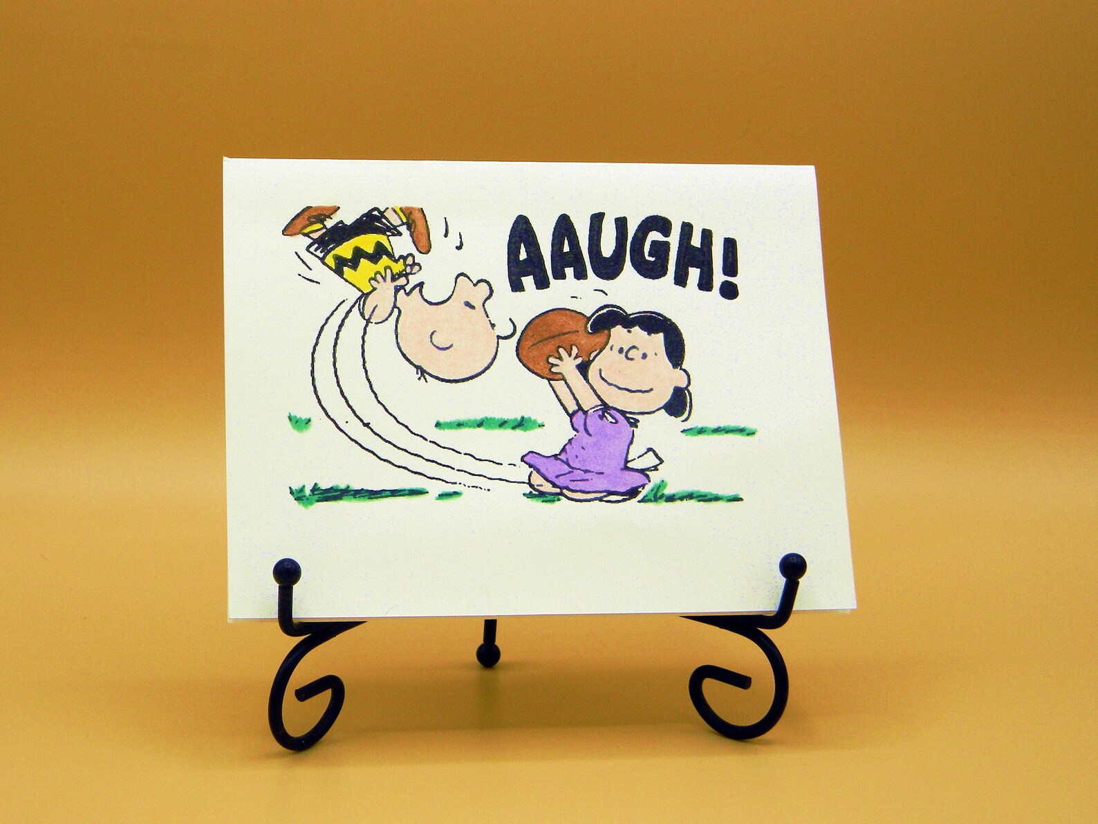 Charlie Brown And Lucy Football Card Customize Your Card With Any Greeting Etsy