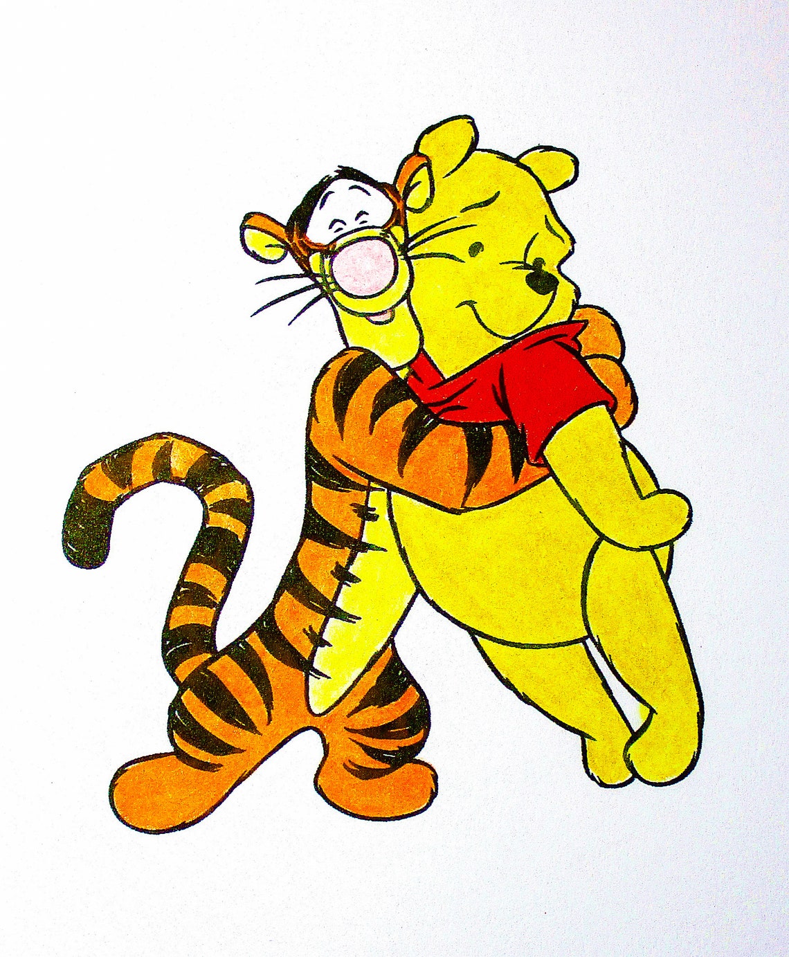 Winnie The Pooh Y Tigger Tarjeta En Blanco Agregue Un Saludo Etsy España