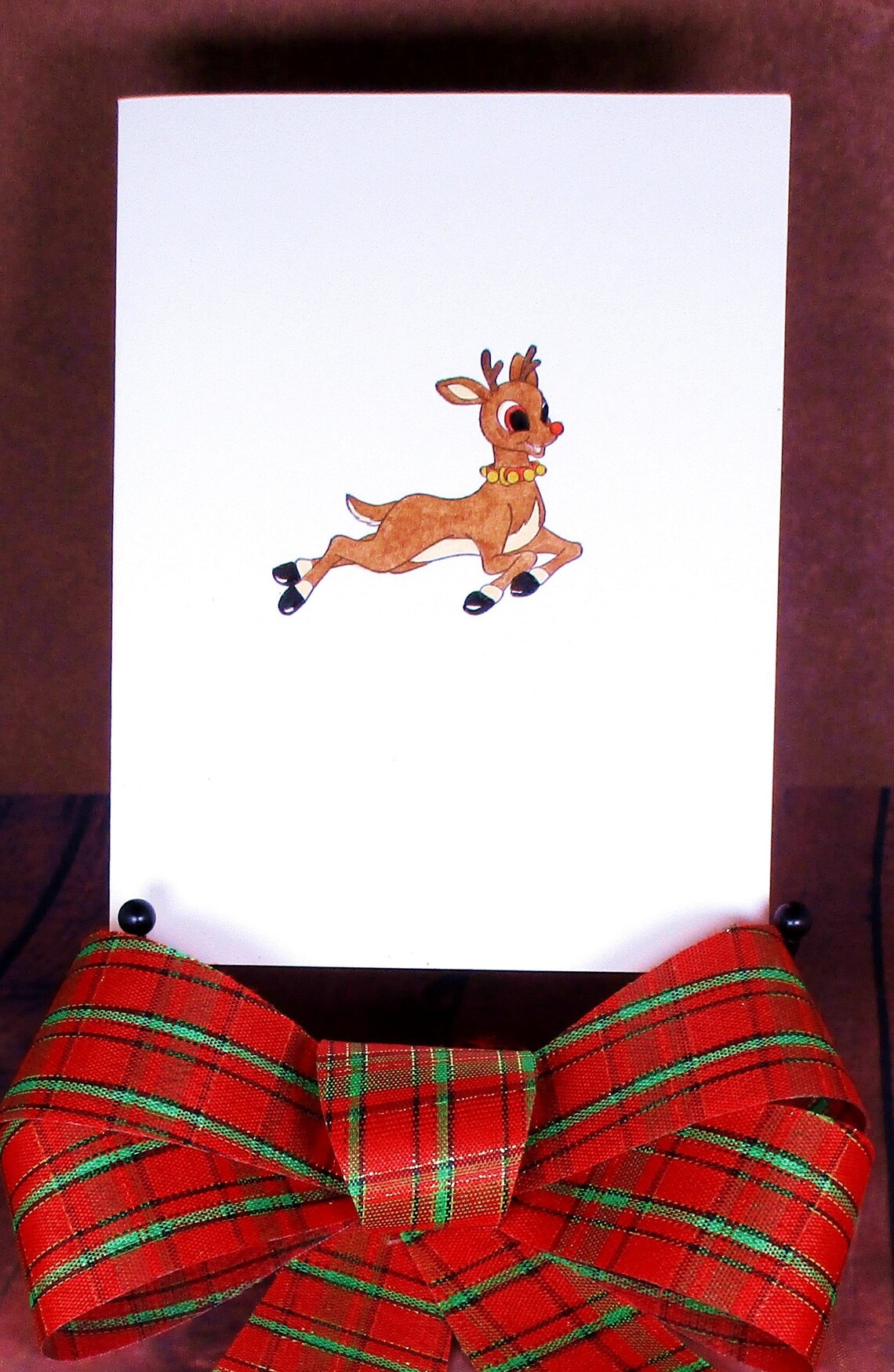 Rudolph the Red Nosed Reindeer Card: Add a Greeting or Leave Blank - Etsy