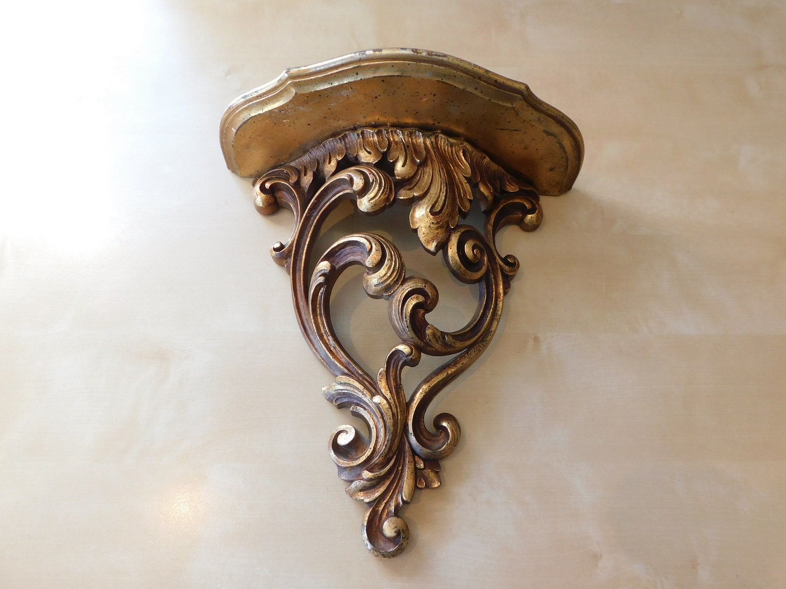 Ornate Gold Gilt Scroll Wall Shelf by Syroco USA Wall - Etsy