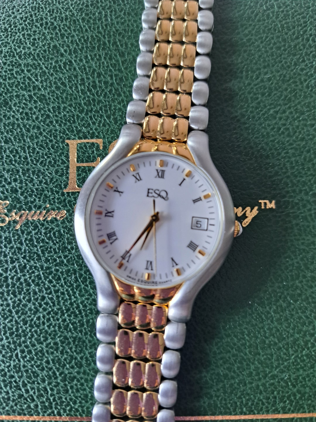 Men's Esquire Watch With Silver and Gold Metal Wrist Band - Etsy