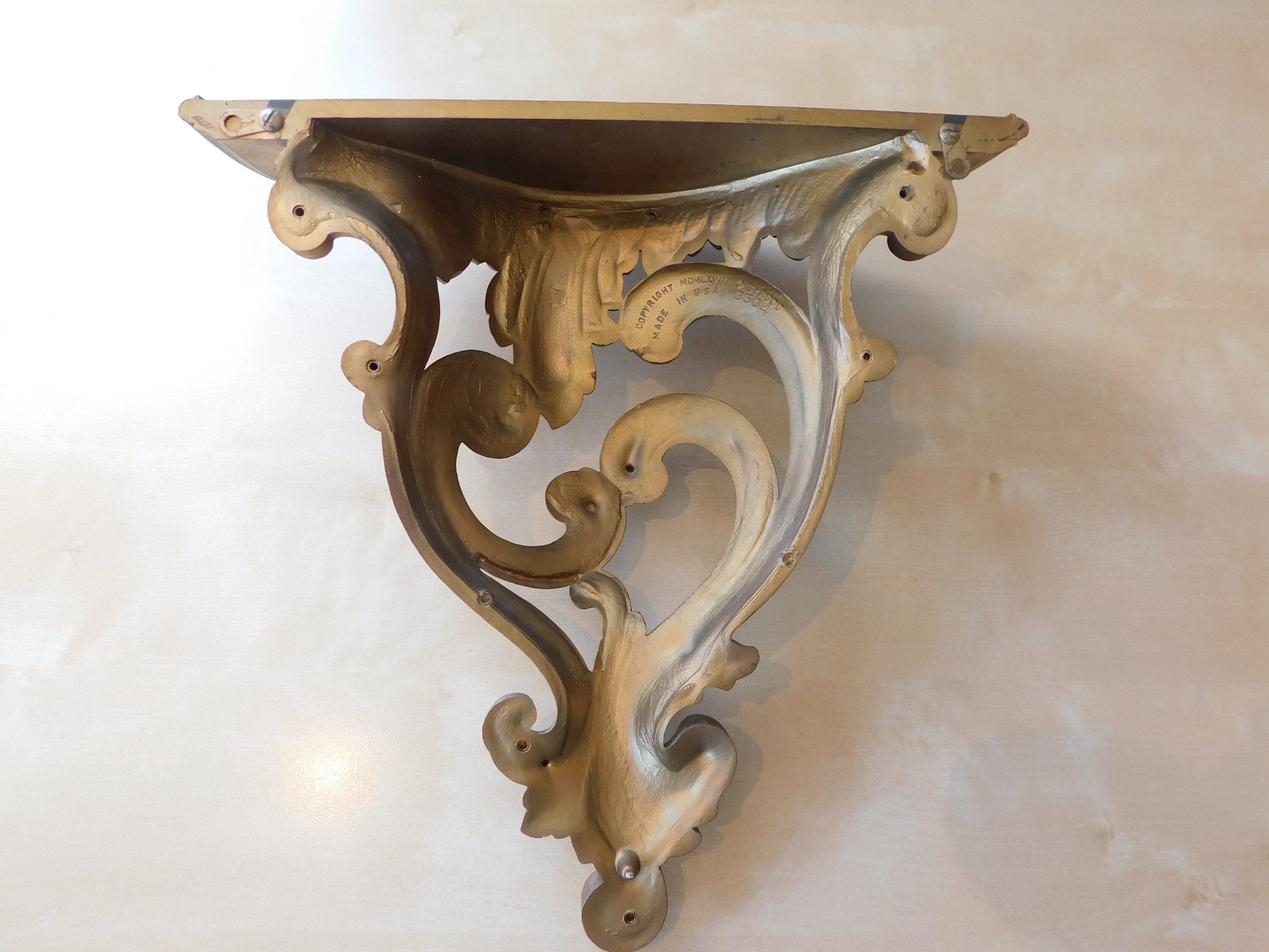 Ornate Gold Gilt Scroll Wall Shelf by Syroco USA Wall - Etsy