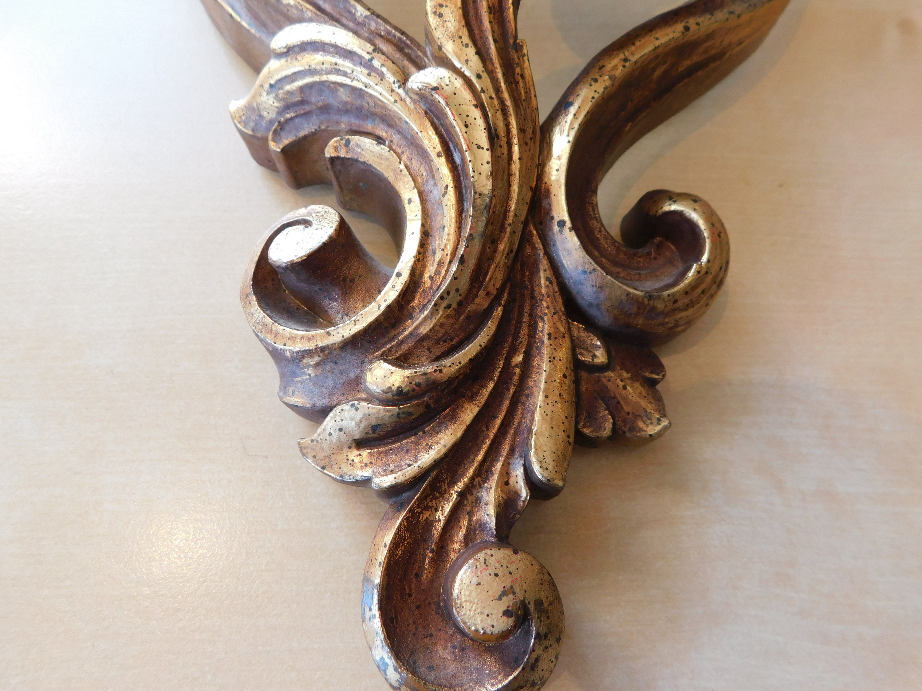 Ornate Gold Gilt Scroll Wall Shelf by Syroco USA Wall - Etsy