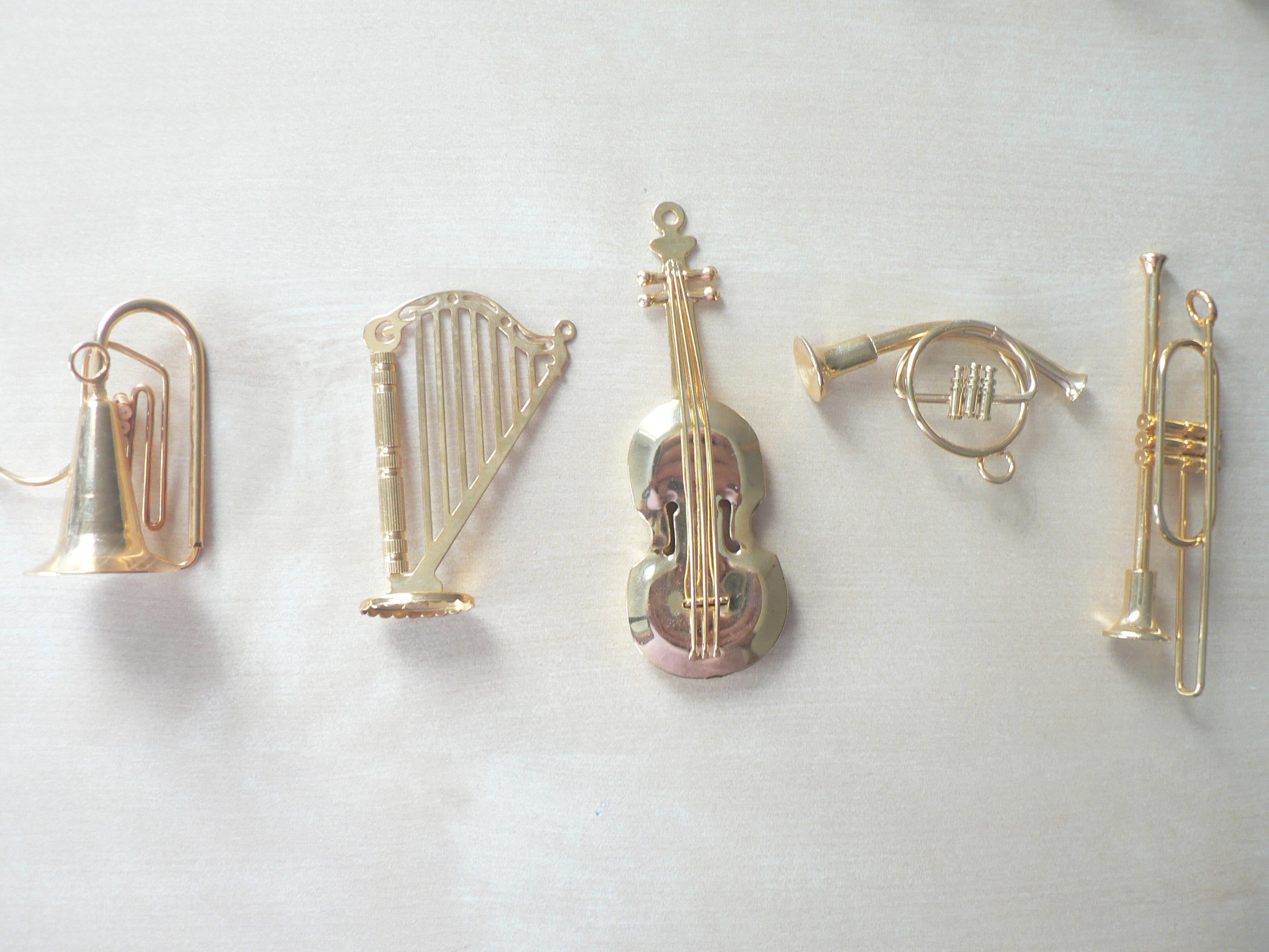1 0ne Gold Metal Musical Instrument Ornament Cello Harp - Etsy Canada
