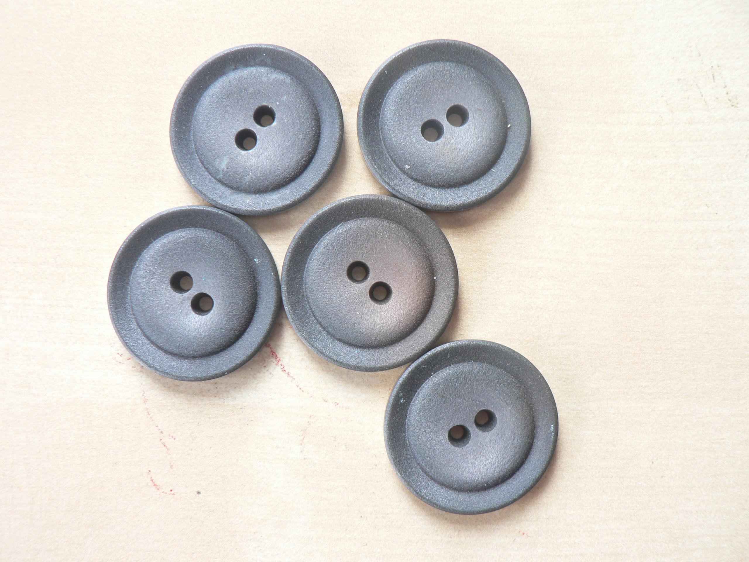 Vintage Smokey Gray Buttons Set of 5 2 Hole - Etsy UK