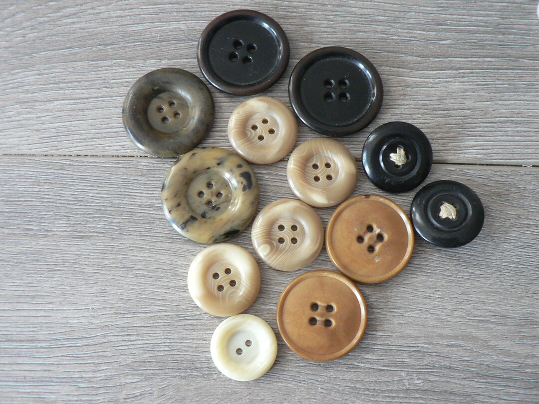 Mixed Set of Beige Tan and Brown Buttons - 4 Hole - Etsy