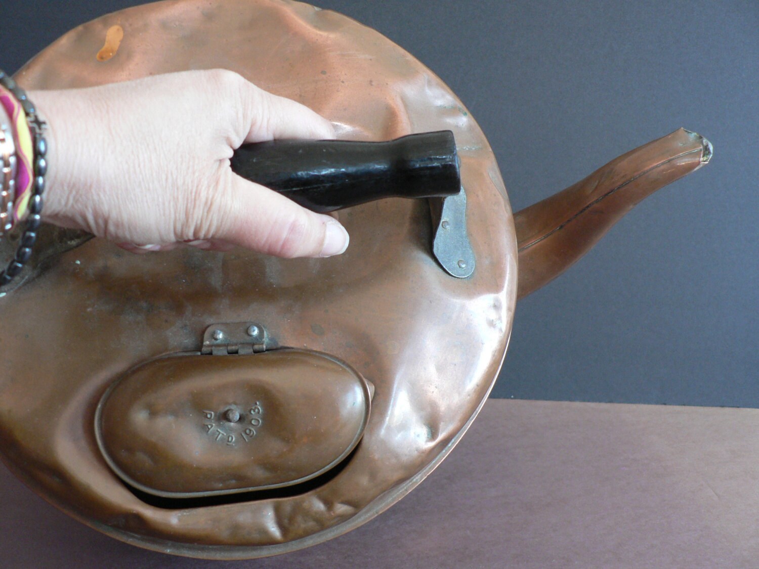 ANTIQUE Extra Large Copper Kettle Tin Lined SAVOY PAT. | Etsy